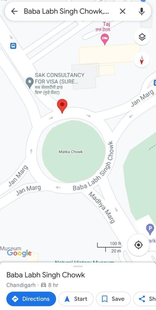 Name Of Matka Chowk Changed To Baba Labh Singh Chowk On Google Maps And ...